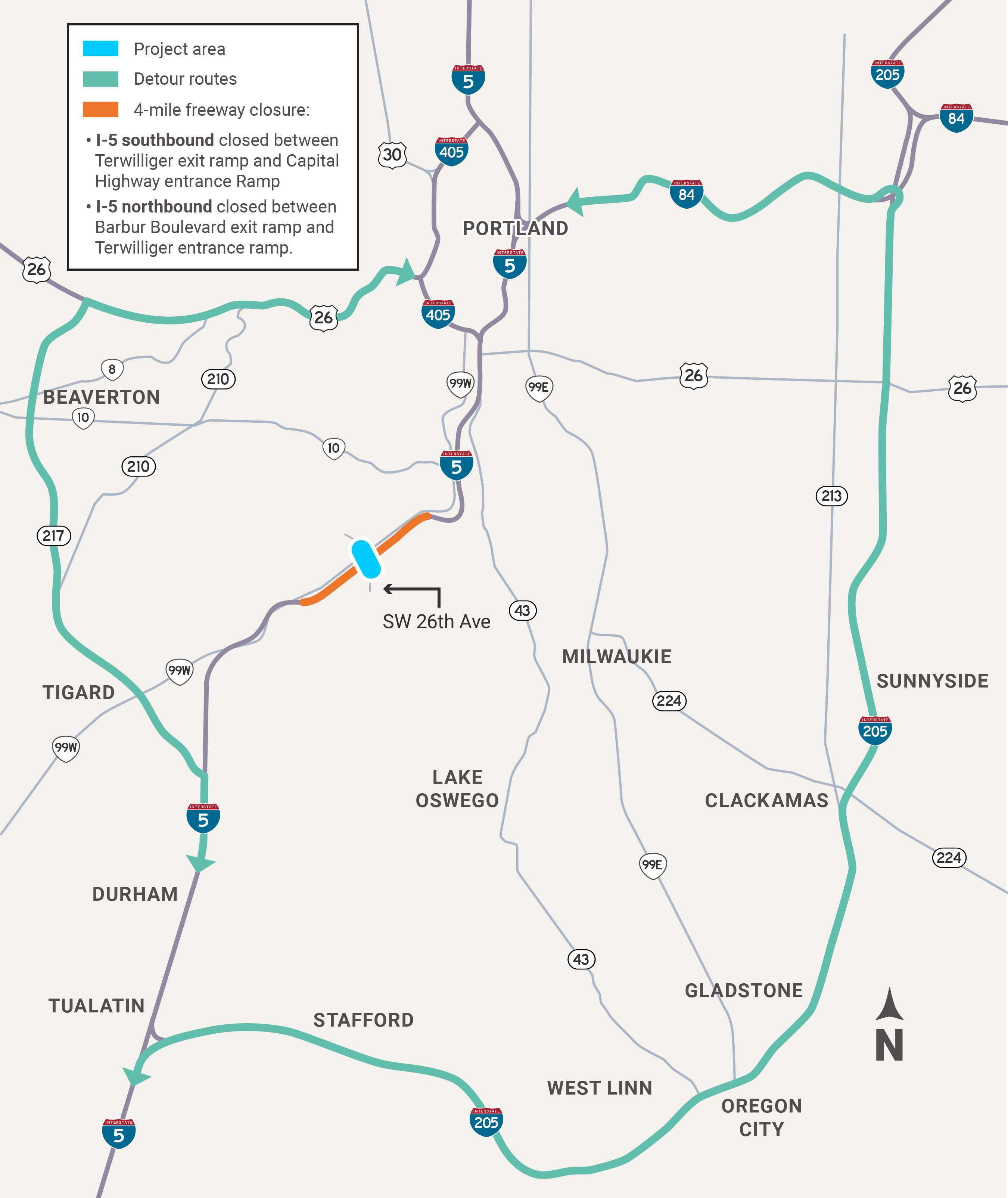 I-5 over 26th Avenue Improvement Project: ODOT will close I-5 in SW ...