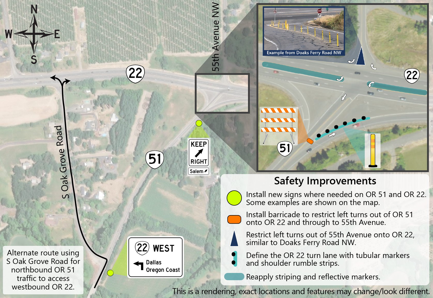 The OR 22 and OR 51 intersection looks a little different!