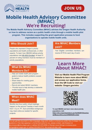 Oregon Health Authority : The Mobile Health Advisory Committee Is ...