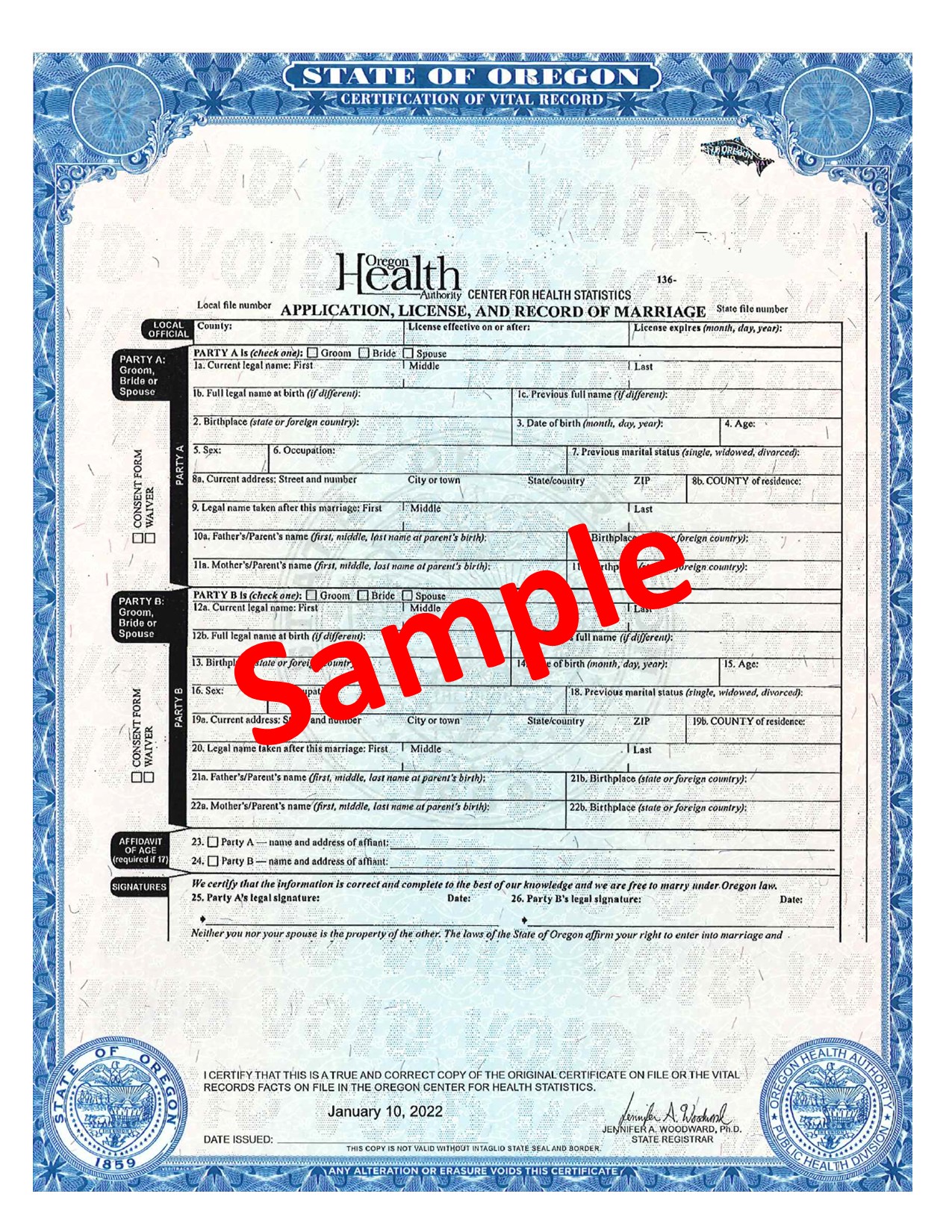 Oregon Health Authority : Information on Marriages in Oregon : Vital ...