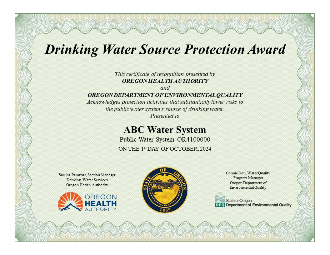 Oregon Health Authority : For Water Systems Operators : Groundwater ...