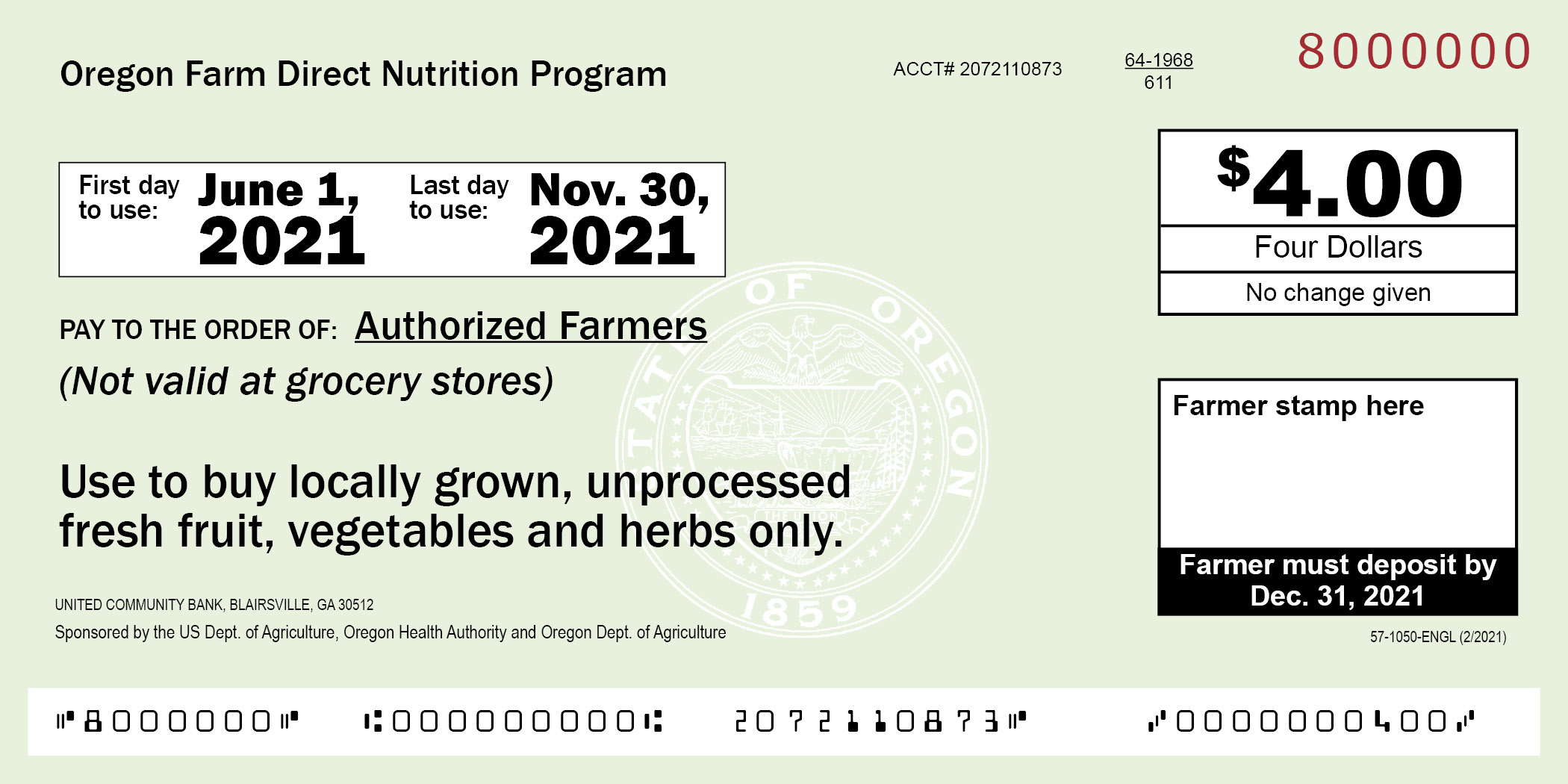 Oregon Health Authority : Senior Farm Direct Participants : Farm Direct ...