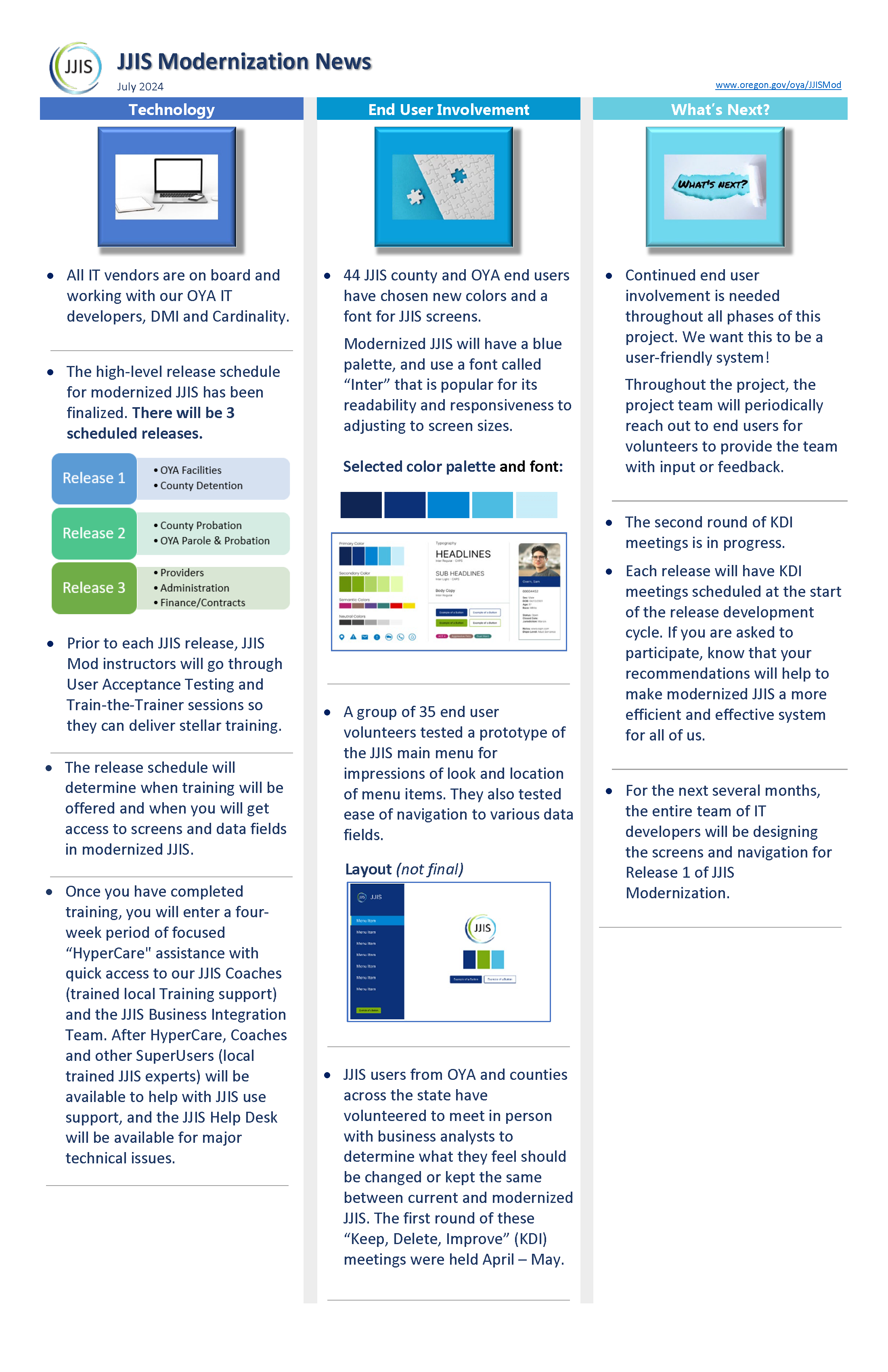 Oregon Youth Authority : JJIS Mod News : JJIS Modernization : State of ...